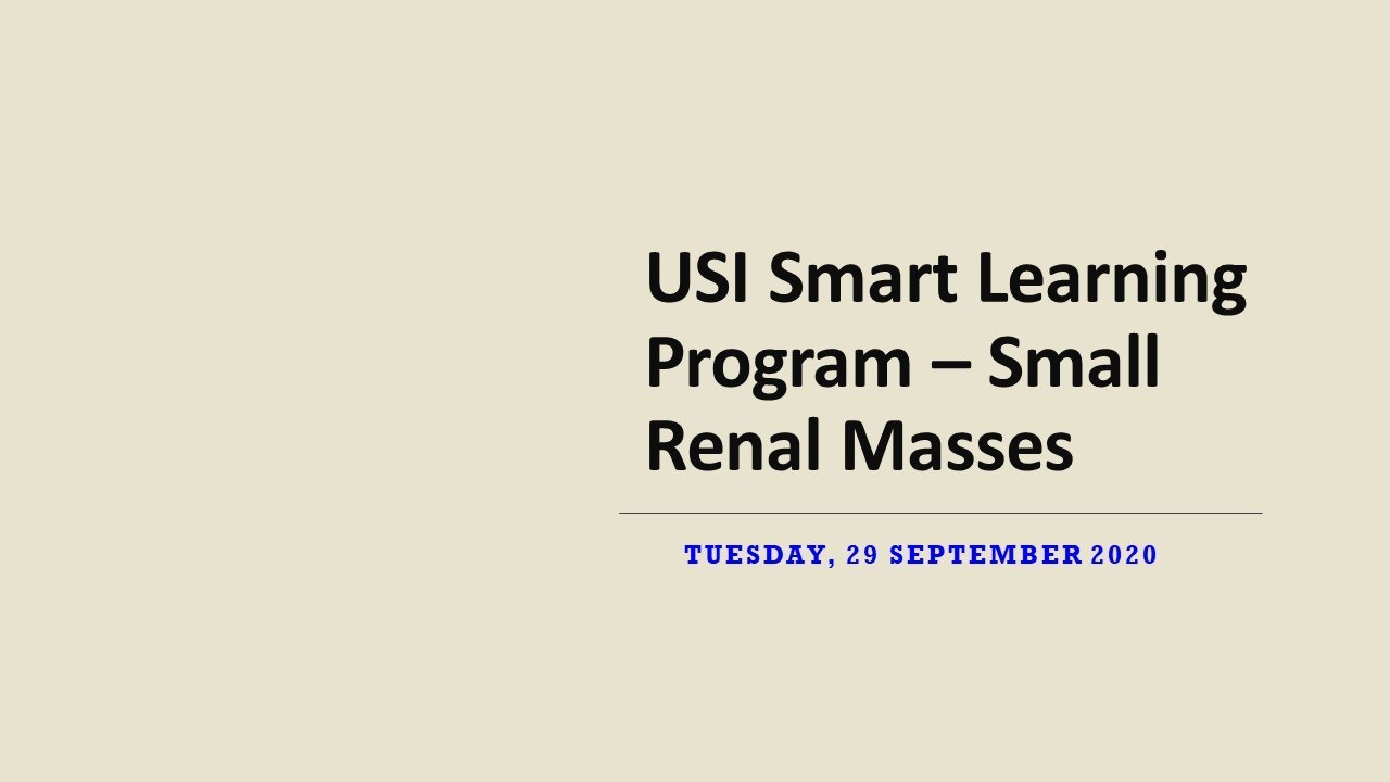 USI Smart Learning Program – Small Renal Masses – Dr Apul Goel - YouTube