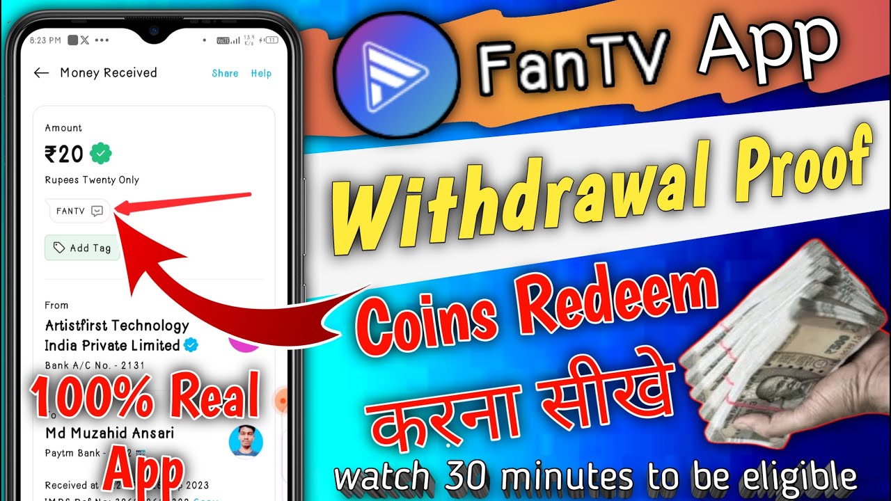 Fan TV App Withdrawal Proof | Fan Tv App Payment Proof Paytm | Fan Tv ...