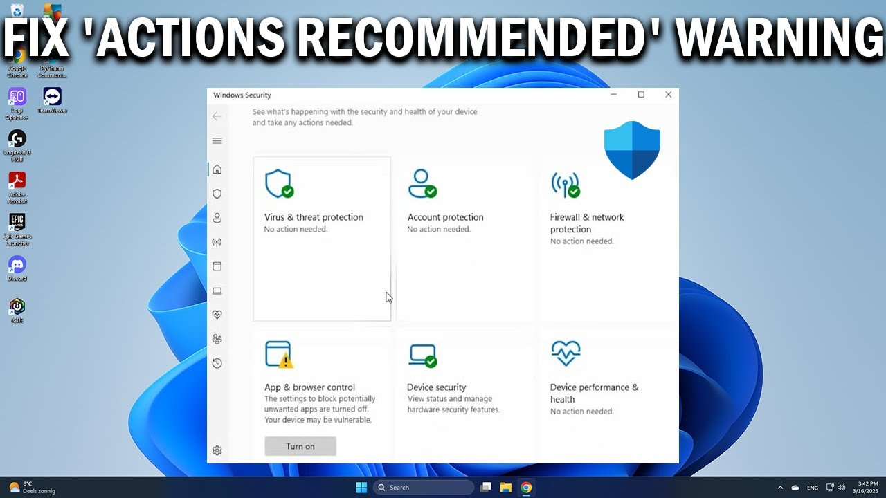 How To Fix ‘Actions Recommended’ Warning in Windows Defender - Easy Fix ...