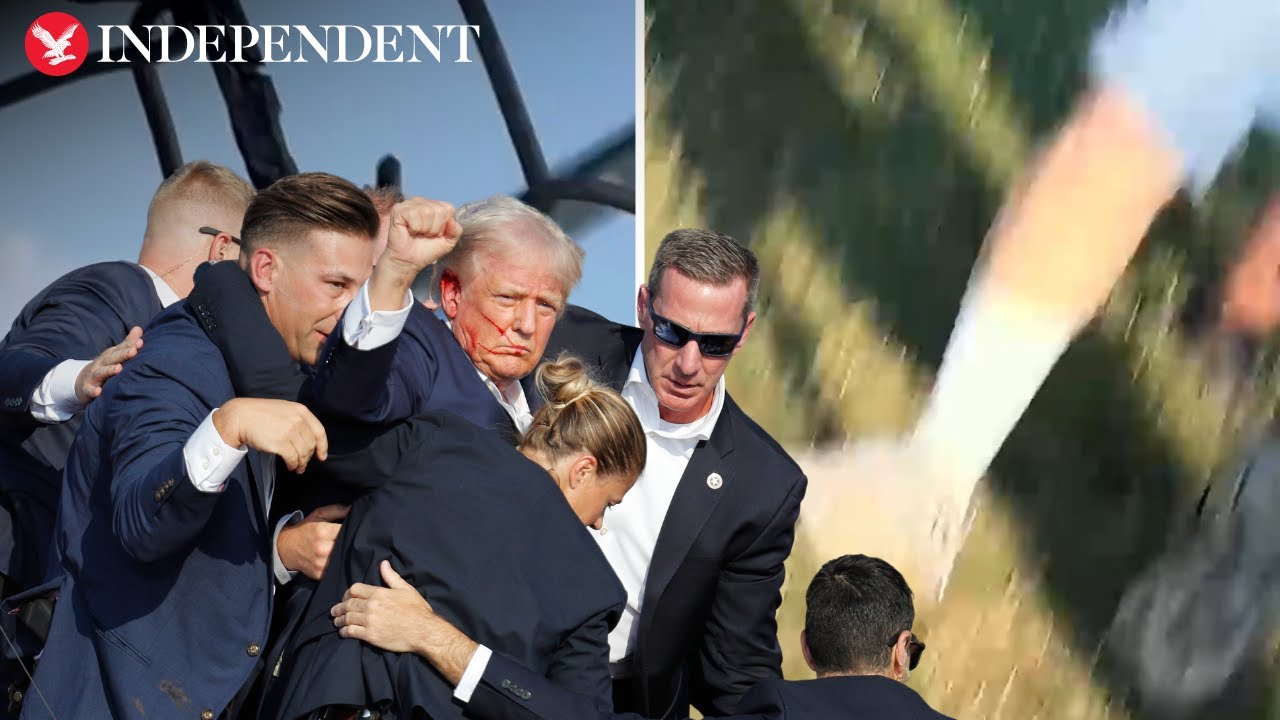Frantic video from Trump rally crowd shows chaos during shooting - YouTube