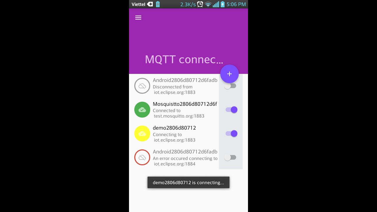 Android MQTT test - YouTube