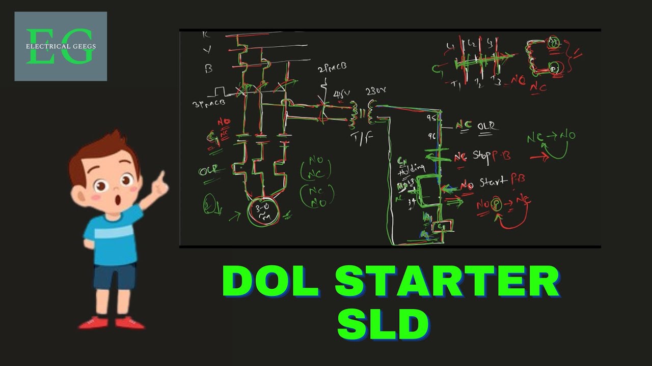 Direct-On-Line Starter Power & Control Circuit Diagram Step-By-Step ...