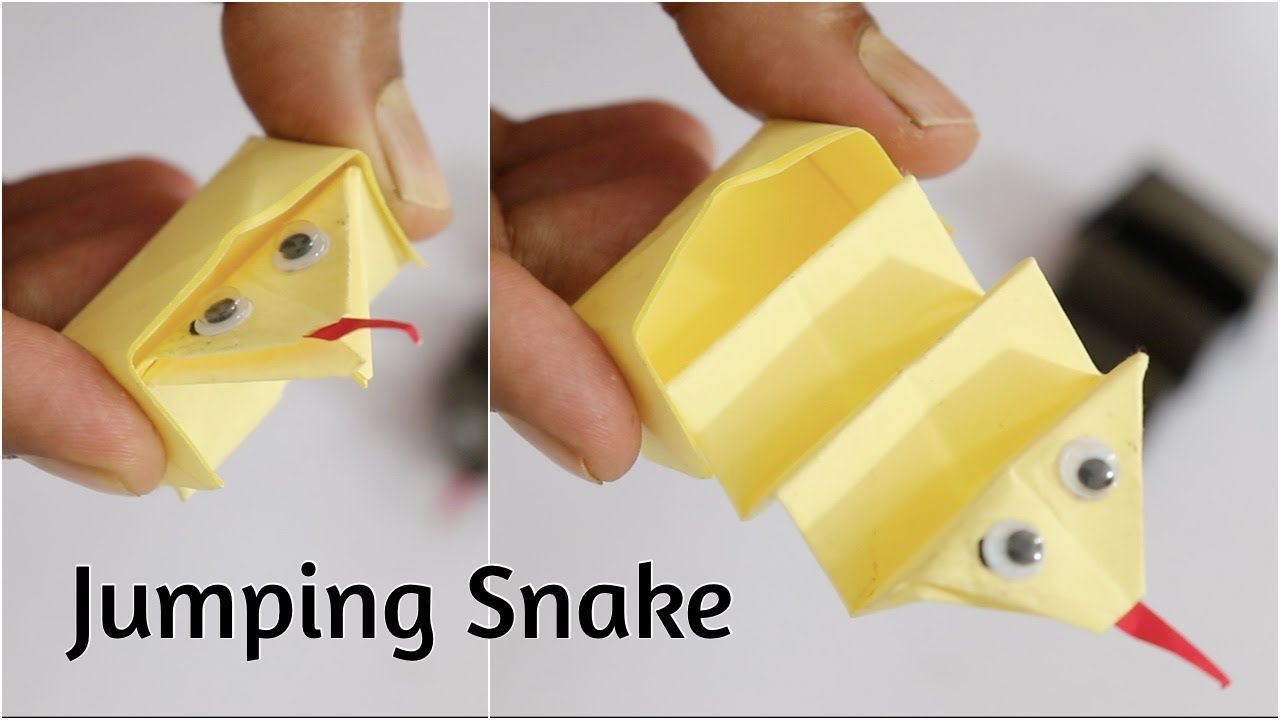 Jumping Snake Box - How to make snake in 2 mins -paper snake craft ...