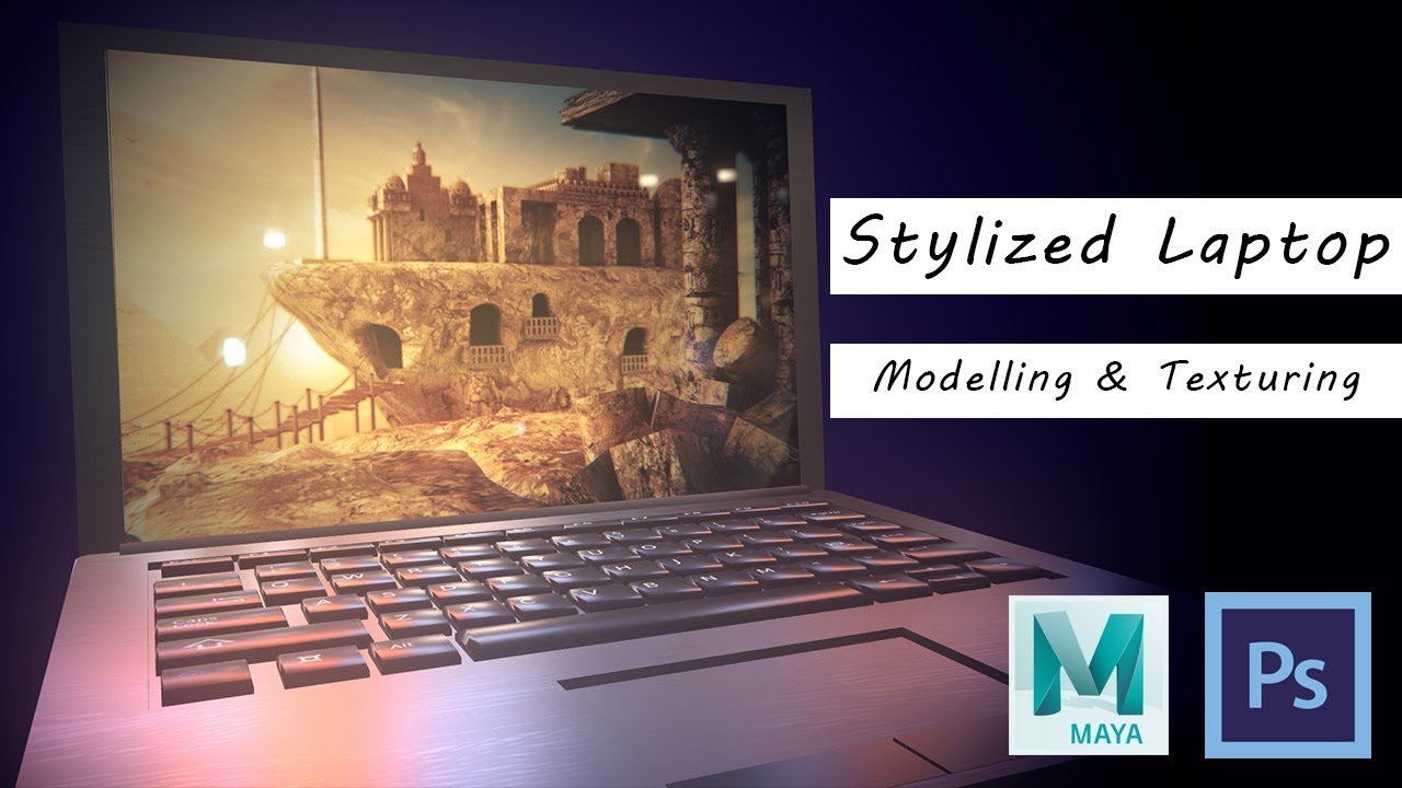 Laptop 3D Modeling and Hand Painted Texture in Maya - YouTube