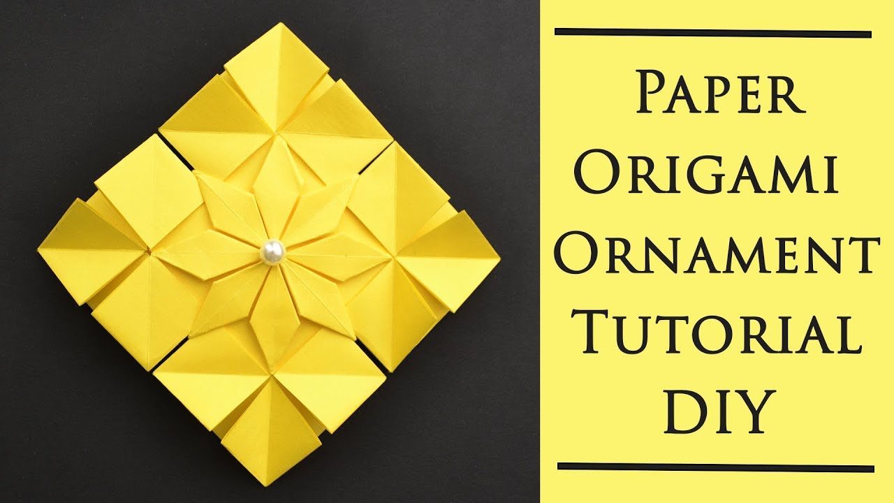 Easy FLOWER ORNAMENT | Paper Origami Craft Tutorial DIY - YouTube