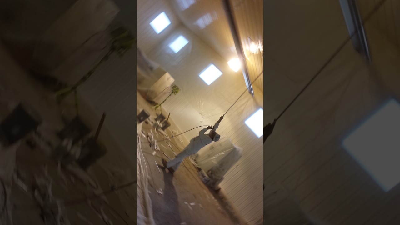 Spray ceilings with dryfall - YouTube