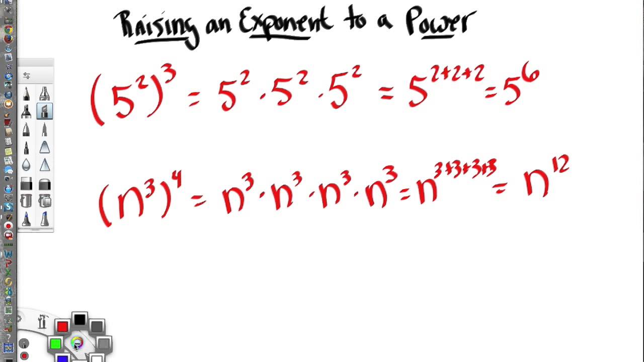 Raising Exponents to Powers - YouTube