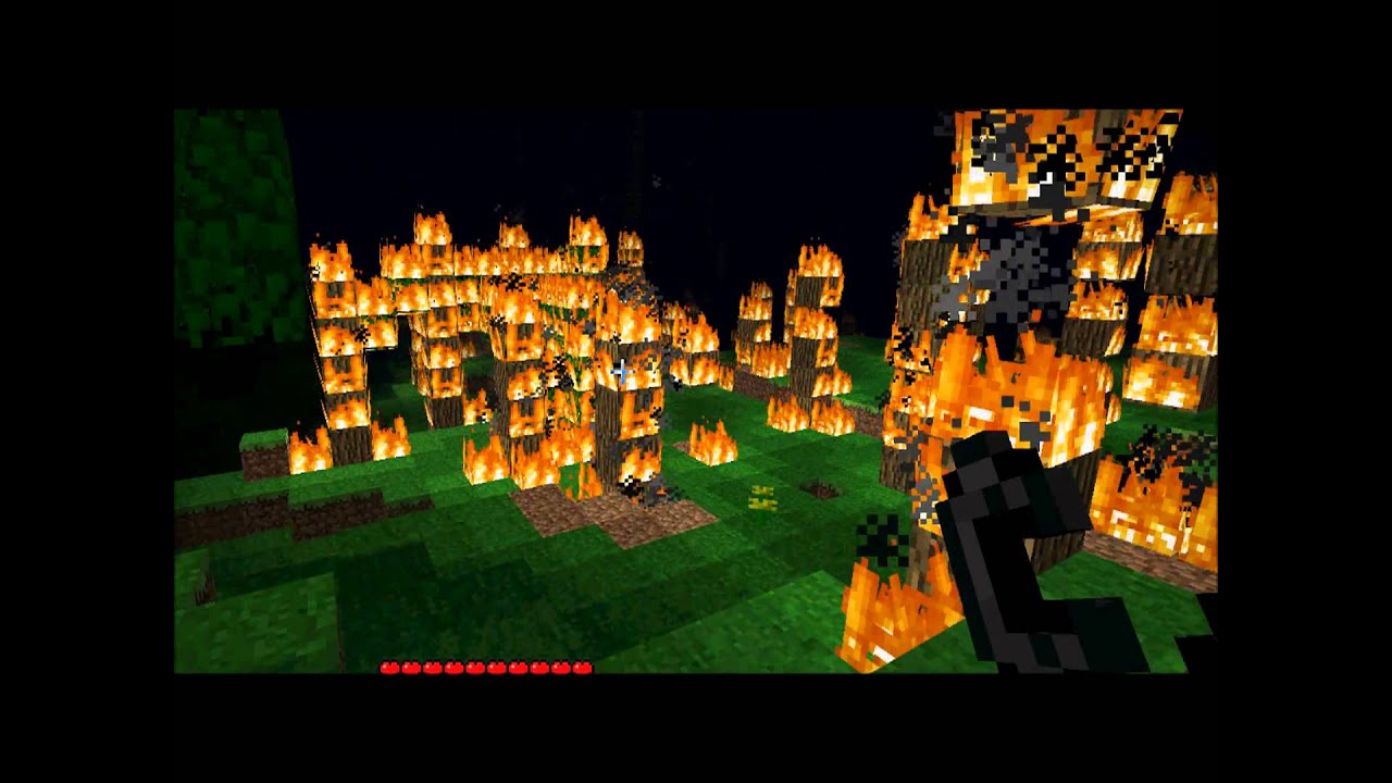 Minecraft huge fire - YouTube