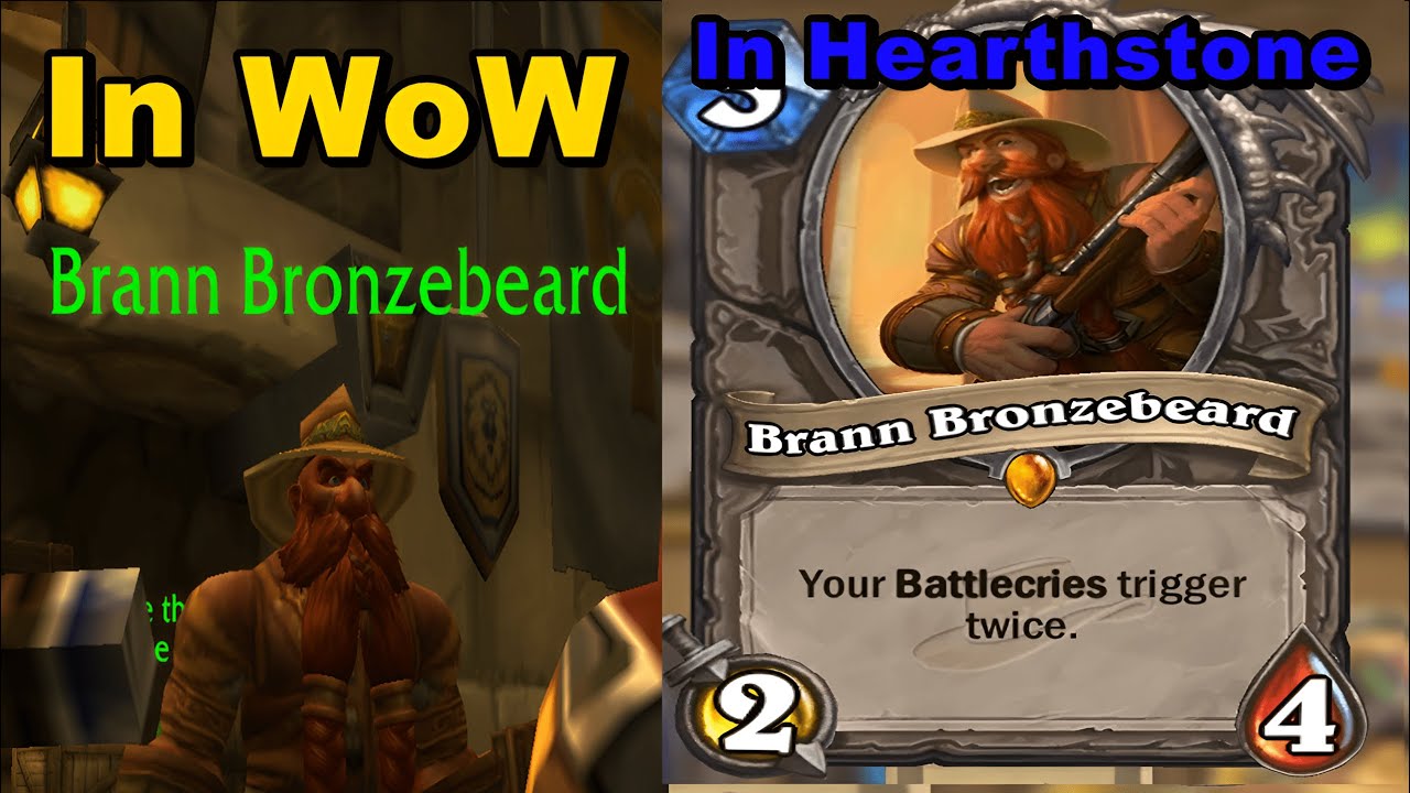 Brann Bronzebeard In World of Warcraft And in Hearthstone - YouTube