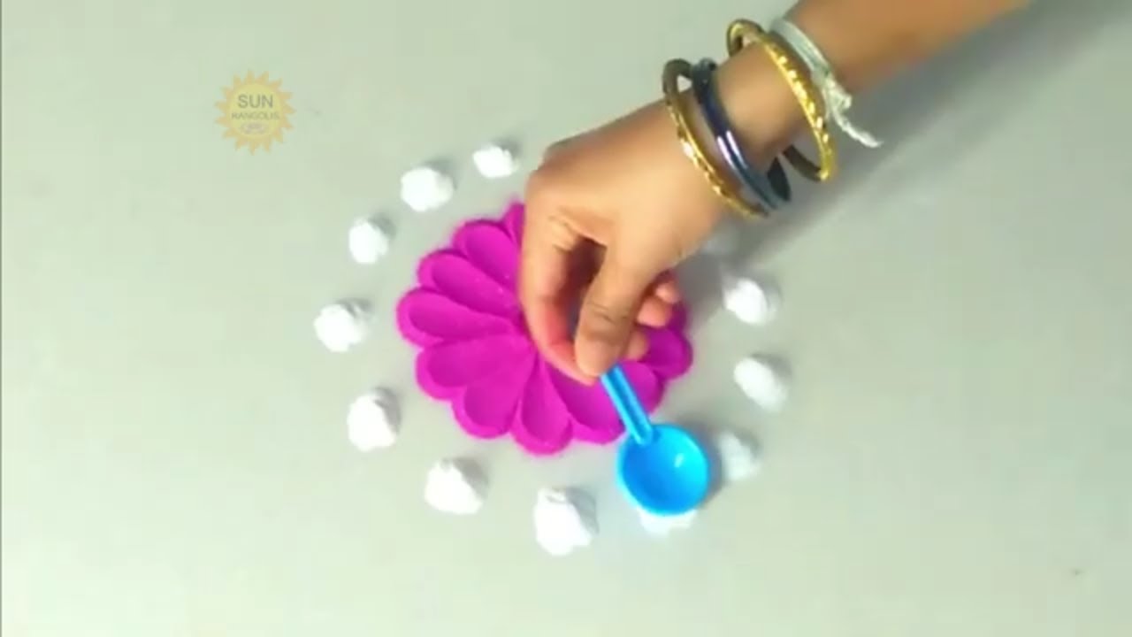 simple rangoli by sun rangolis - YouTube