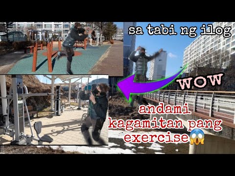 wow andami kagamitan pang exercise nasa tabi lang ng ilog😱 try natin ...