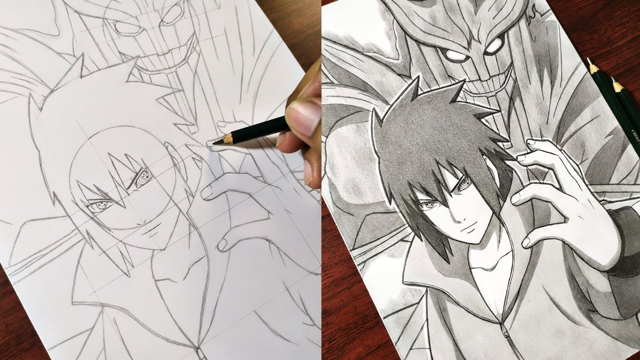 How to Draw "Sasuke With Susanoo" [Naruto Shippuden] | Anime Sketch ...