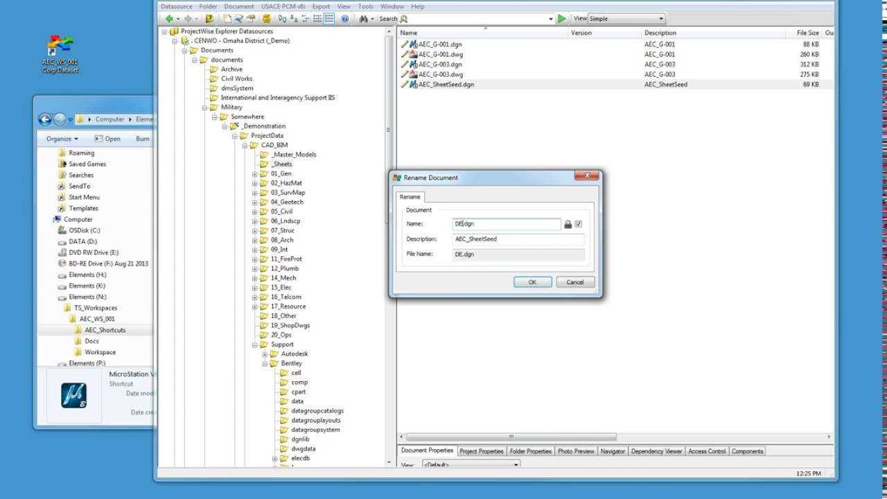 AECWS - Creating DGNs in ProjectWise - YouTube