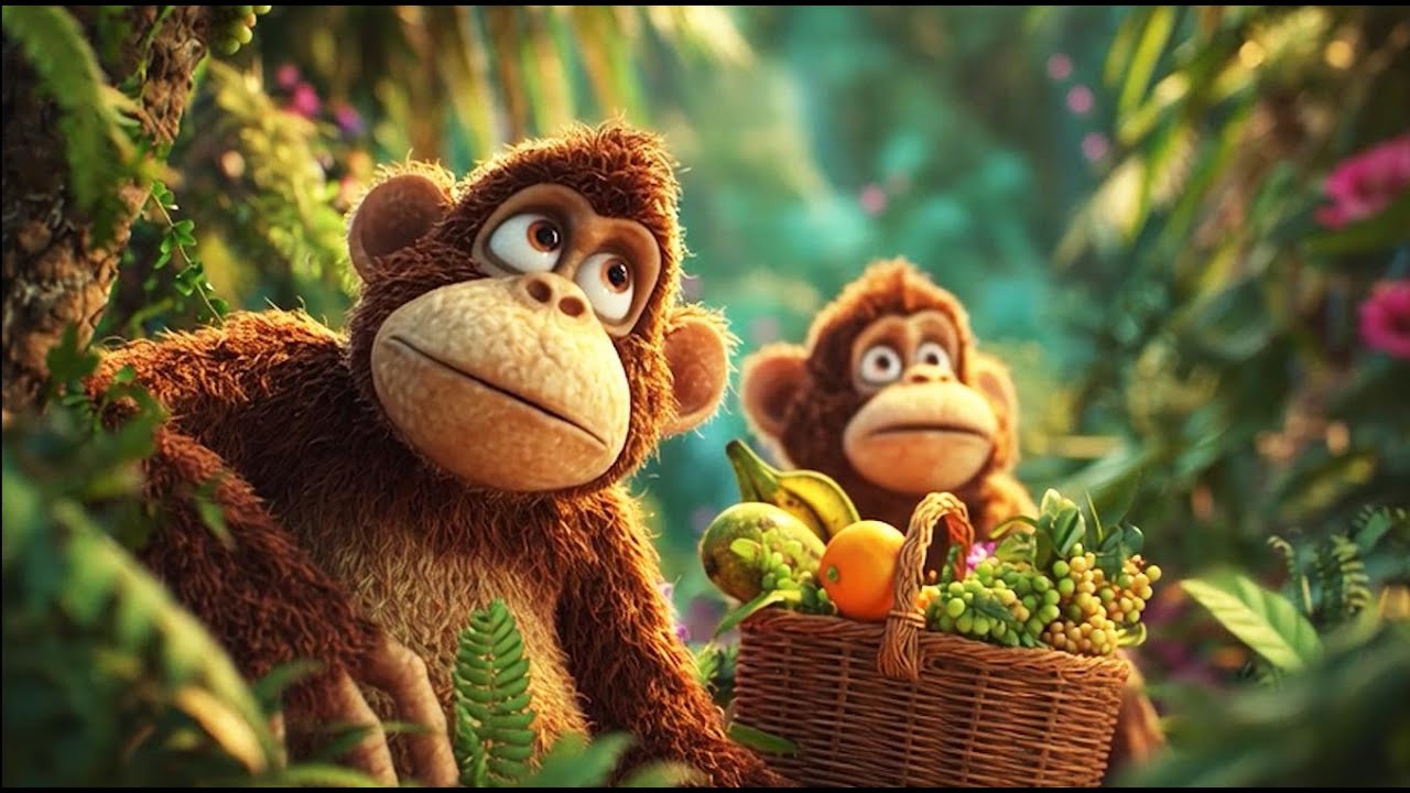 Hardworking Monkey vs Lazy Monkey 🐒 | Moral Story for Kids | Hindi Urdu ...