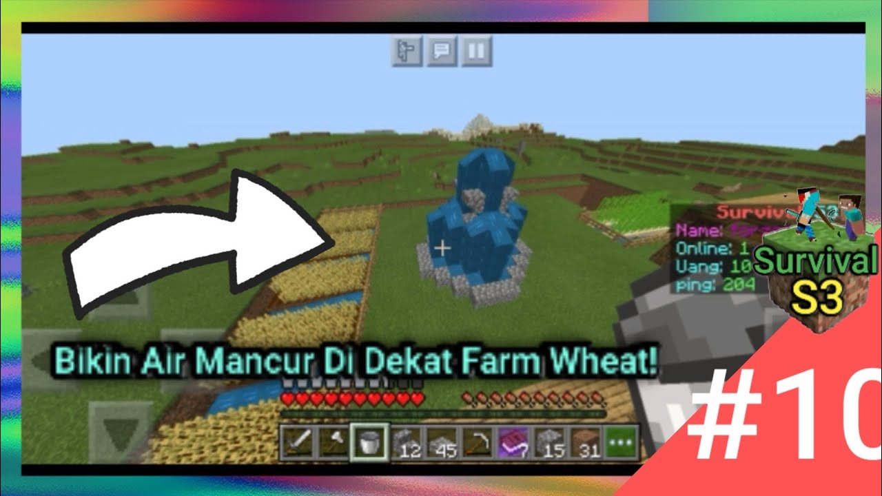 Bikin Air Mancur Di Dekat Farm Wheat! / minecraft indonesia survival ...