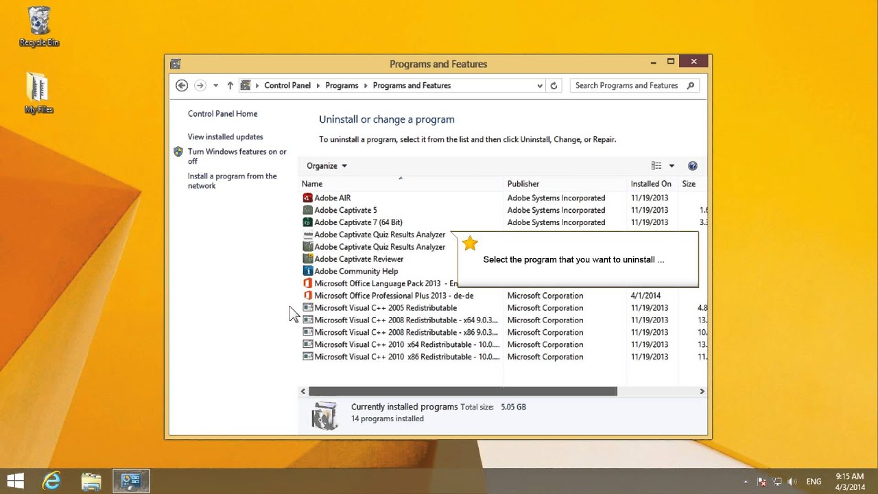 Windows 8: reinstall the software you never use - YouTube