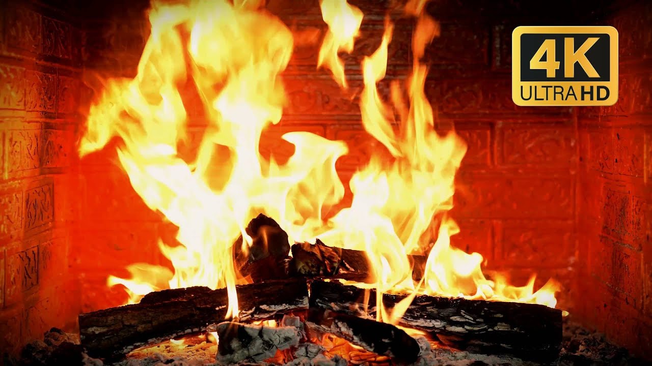 🔥 Cozy Crackling Fire Sounds with Fireplace 4K - Christmas Fireplace ...