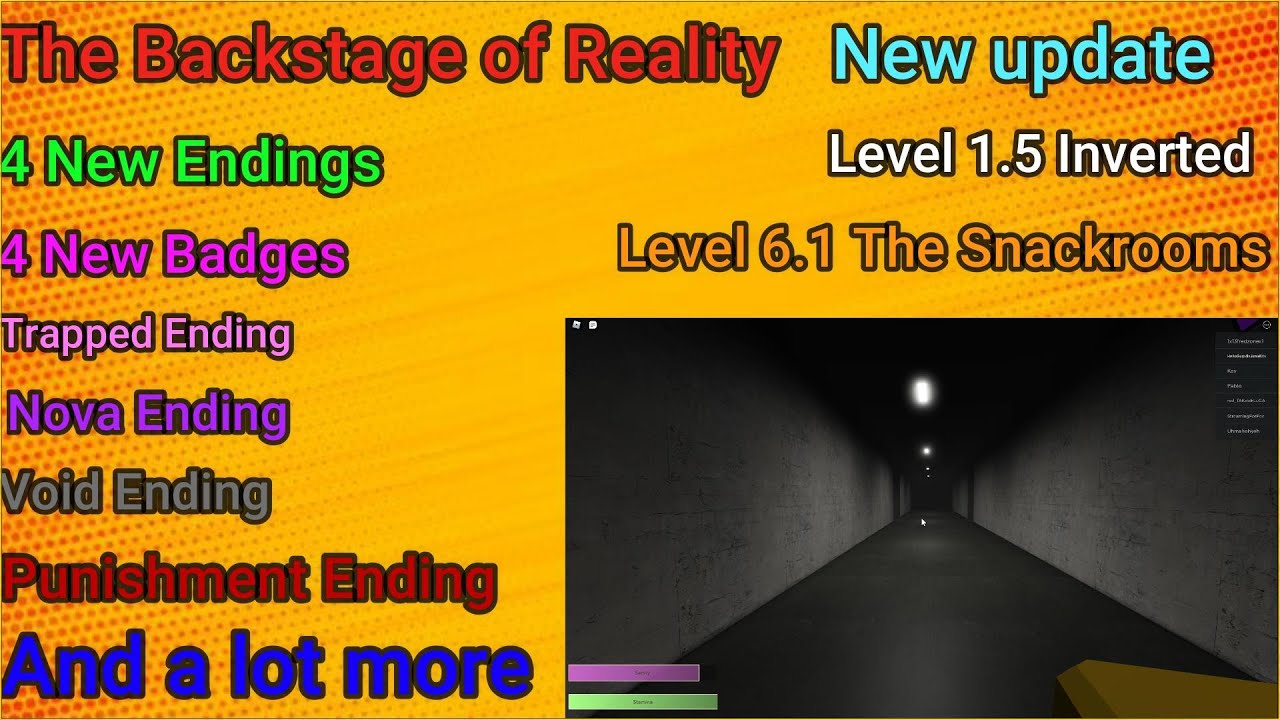 Roblox The Backstage of Reality New Update All Endings and new stuff ...