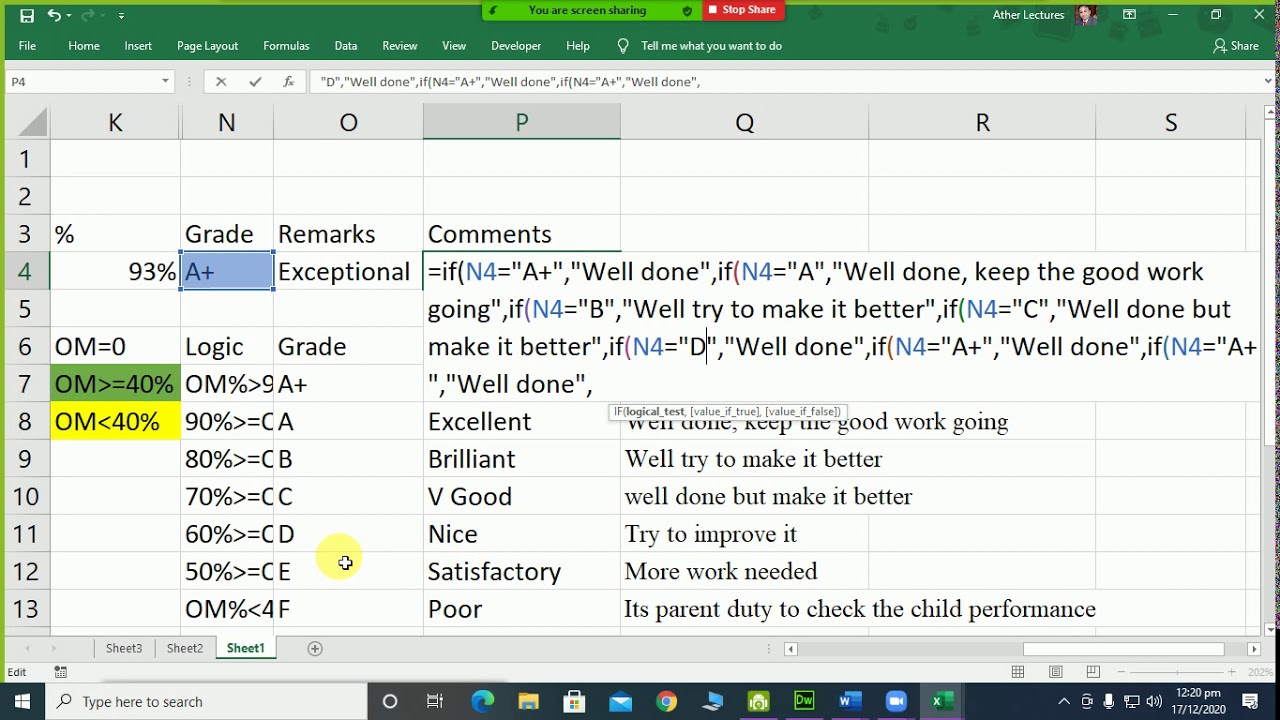 Remarks And Comments In Excel Using If Formula Education 4 Everyone Remarks And Comments In Excel Using If Formula Education 4 Everyone
