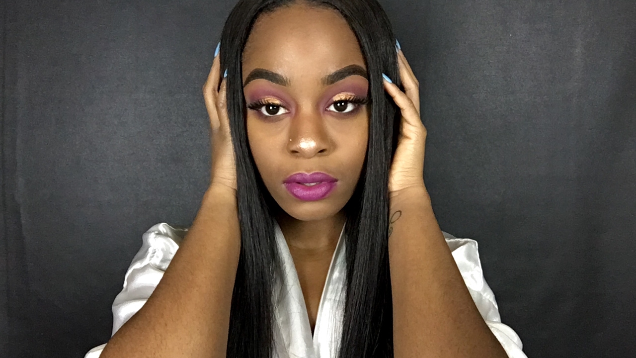 PURPLE X GOLD HALO EYE l NY-ZARIA TAYLOR - YouTube