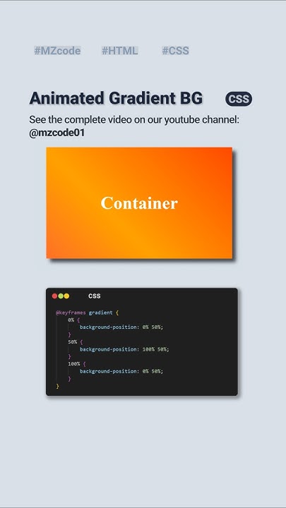 🎨 CSS Animated Gradient Background Mastery 2024: Smooth Dynamic Effects | MZCode01 Tutorial 🌟 # ...