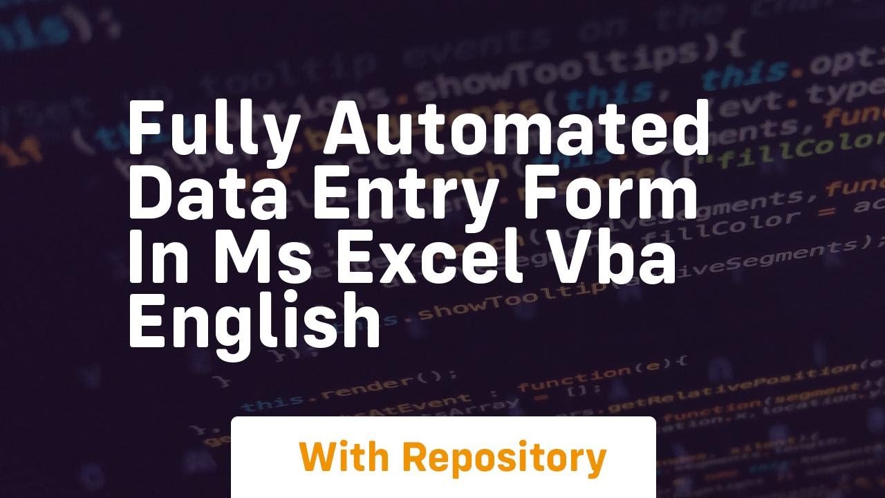 Fully automated data entry form in ms excel vba english - YouTube
