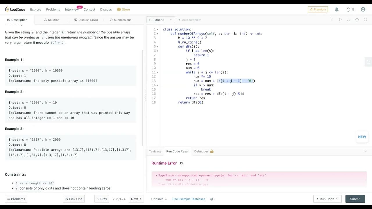 Leetcode April Daily Day 23 1416 Restore The Array Youtube