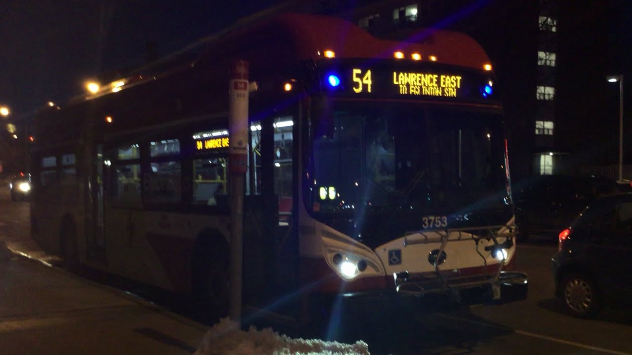 TTC Westbound Ride Video on 3753 BYD K9M Battery Bus on route 54 ...