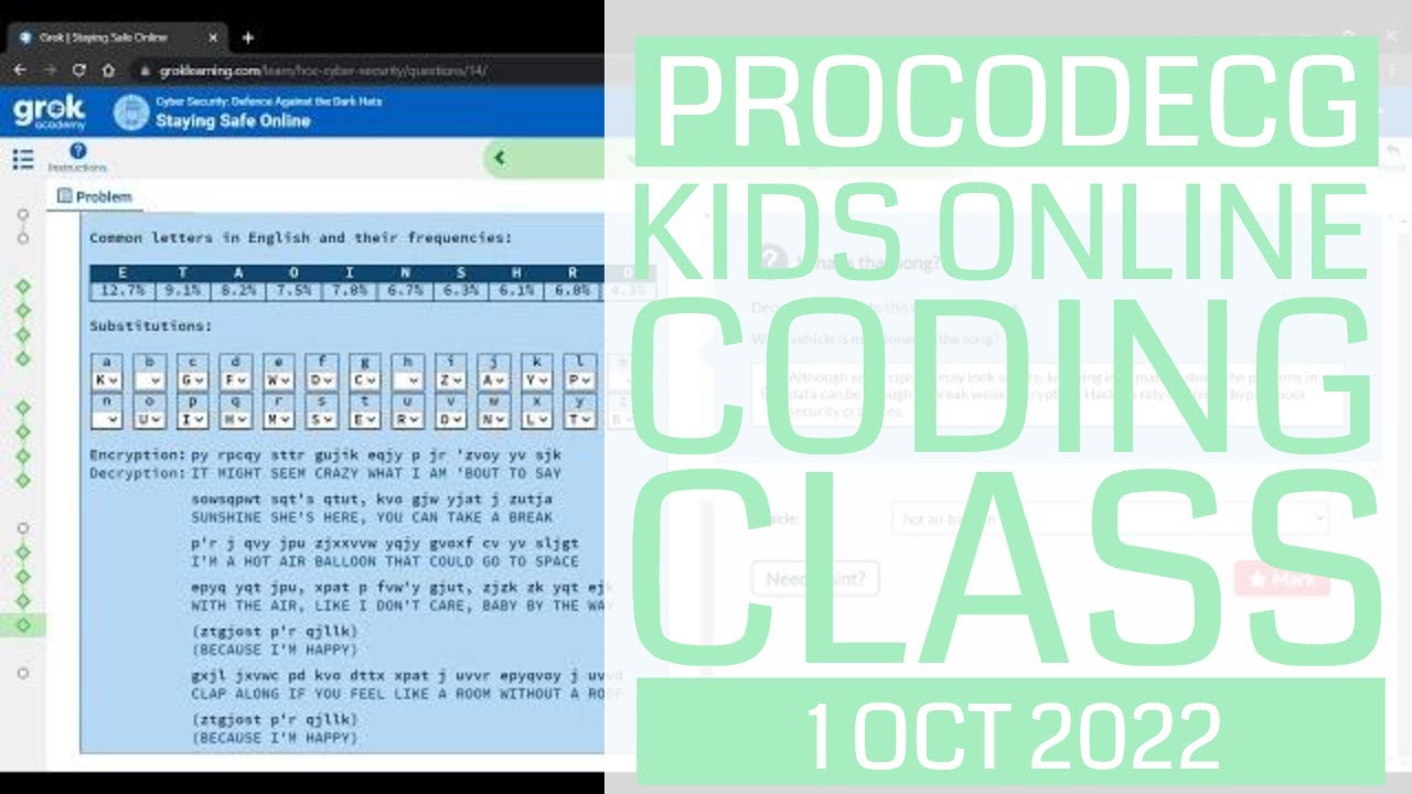 ProCodeCG Kids Regular Coding Class - Online - 1 Oct 2022 - YouTube