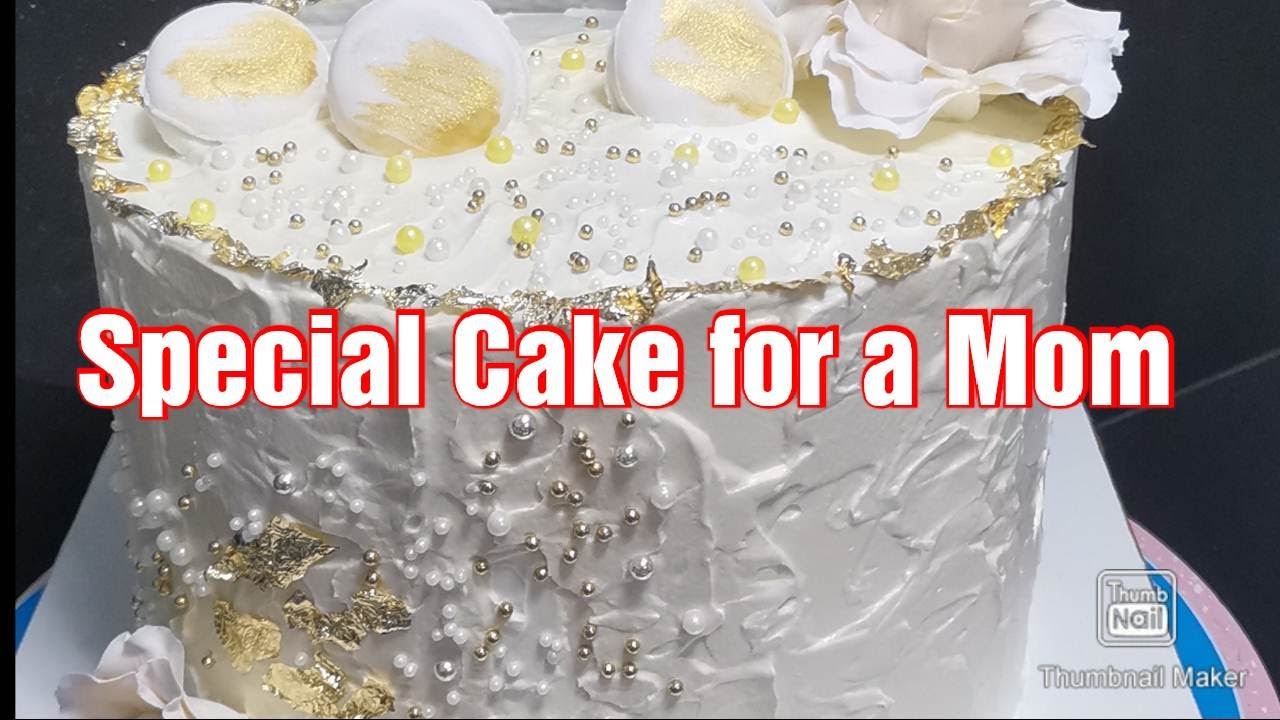 simple cake / how i made a simple cake design for a mother - YouTube
