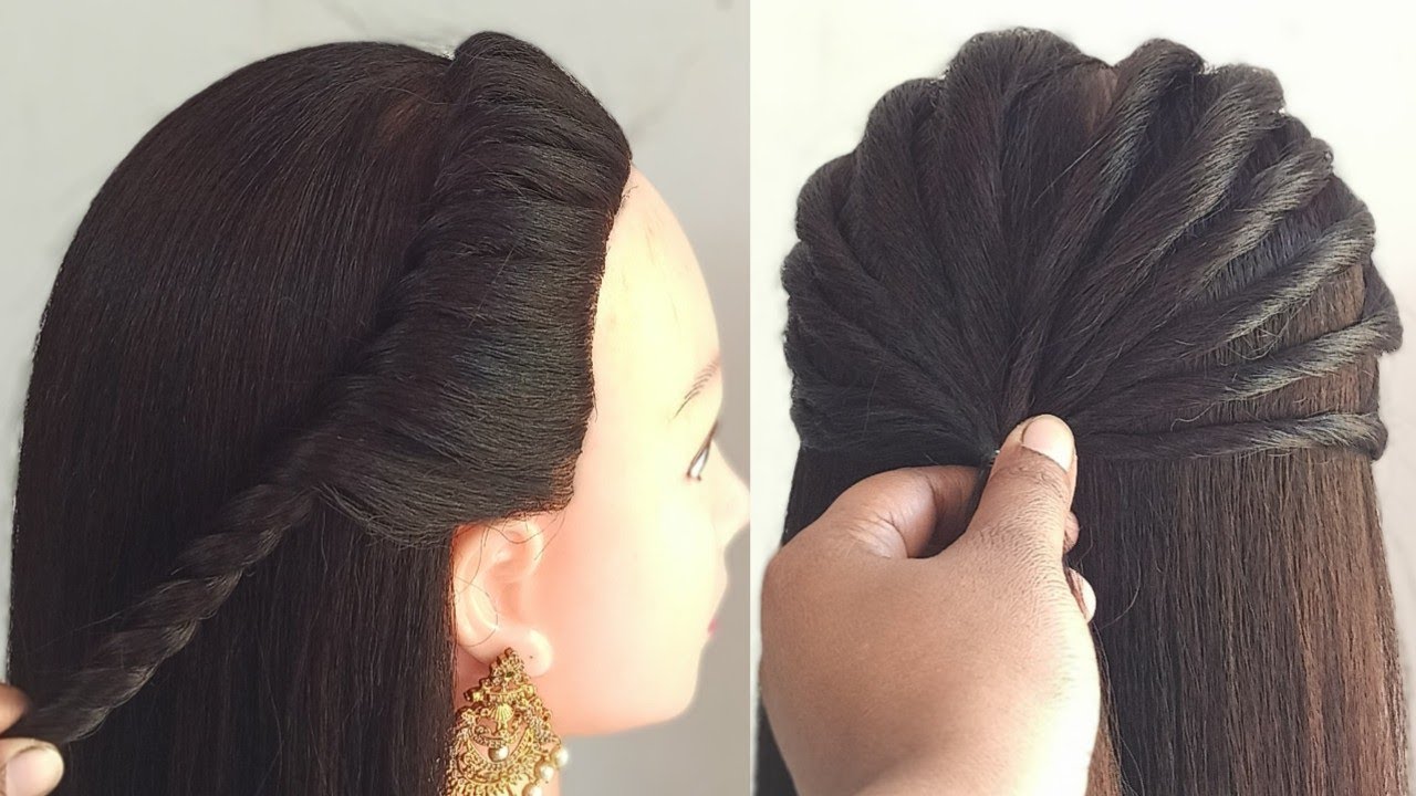 2 easy beautiful hairstyle | simple hairstyle | open hair hairstyle ...
