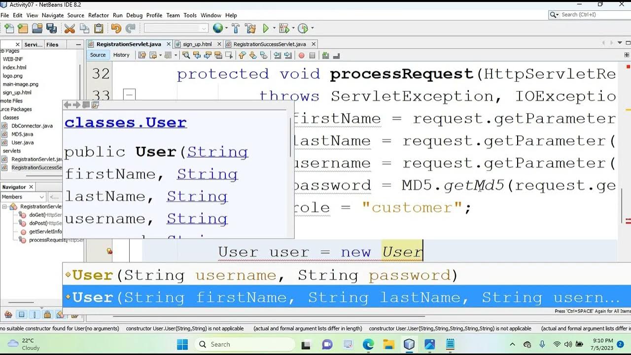 Activity 07: Session Management with Java Servlets - I (Part II) - YouTube
