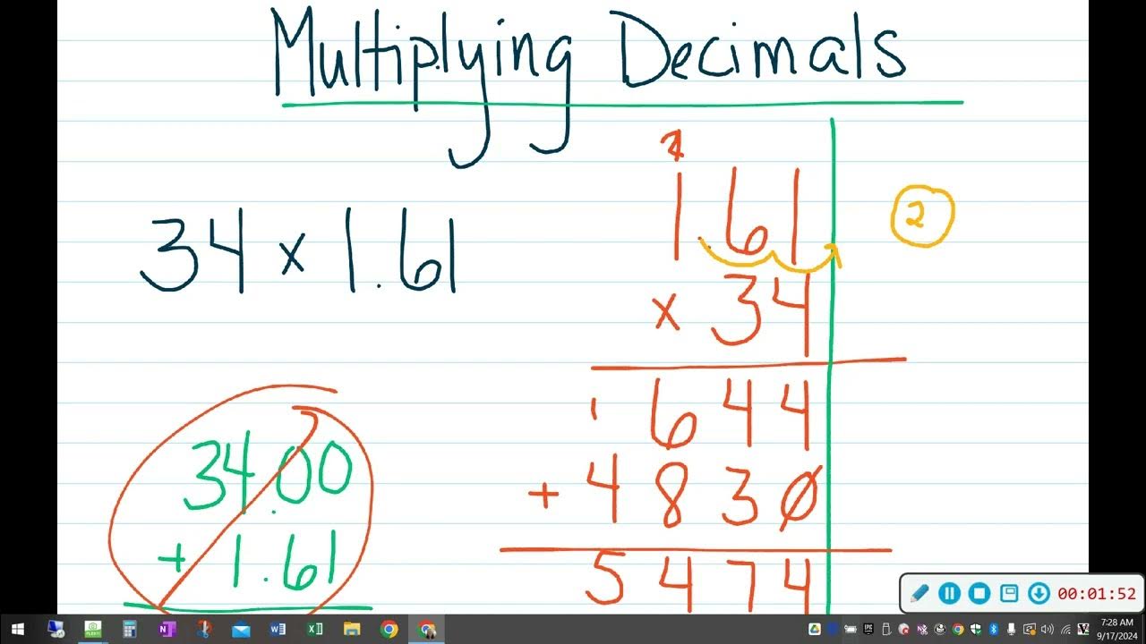 NOTES Multiplying Decimals - YouTube