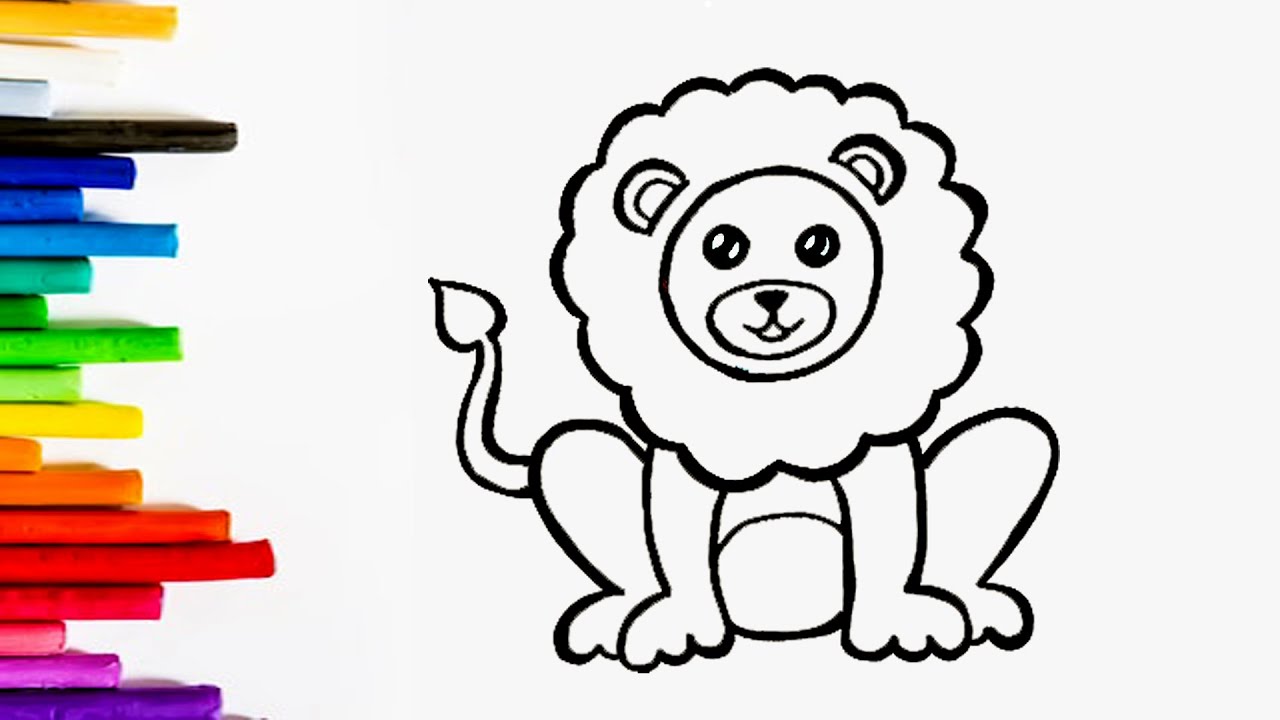 how to draw a lion /how to draw a cute lion - YouTube