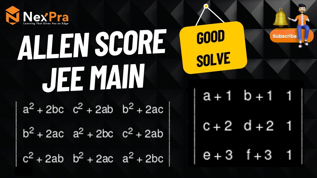 "ALLEN SCORE JEE MAIN | Tough Maths Problem Solved Step-by-Step 🔥 ...