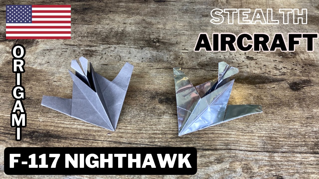 ORIGAMI FIGHTER JET F117-NIGHTHAWK STEALTH TUTORIAL | USA AIRCRAFT PAPER FIGHTER JET ORIGAMI ...