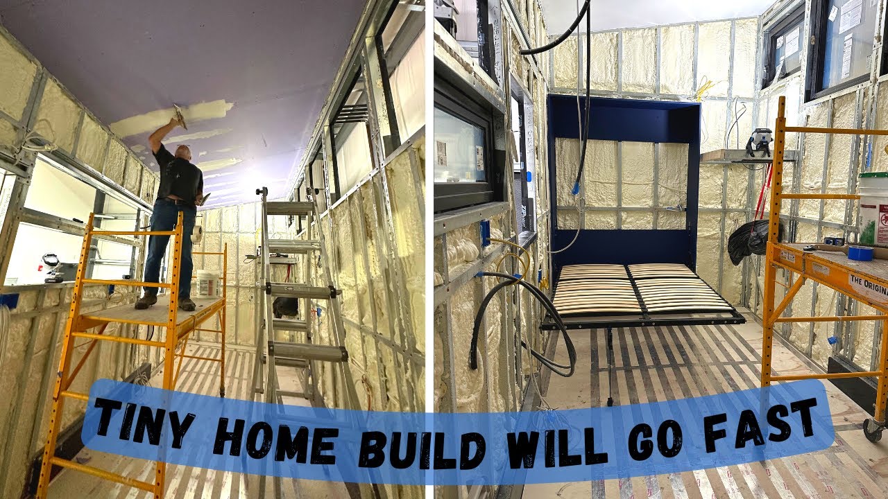 DIY Tiny Home Build Week 22 of ?? - Ceiling, Murphy Bed Install ...