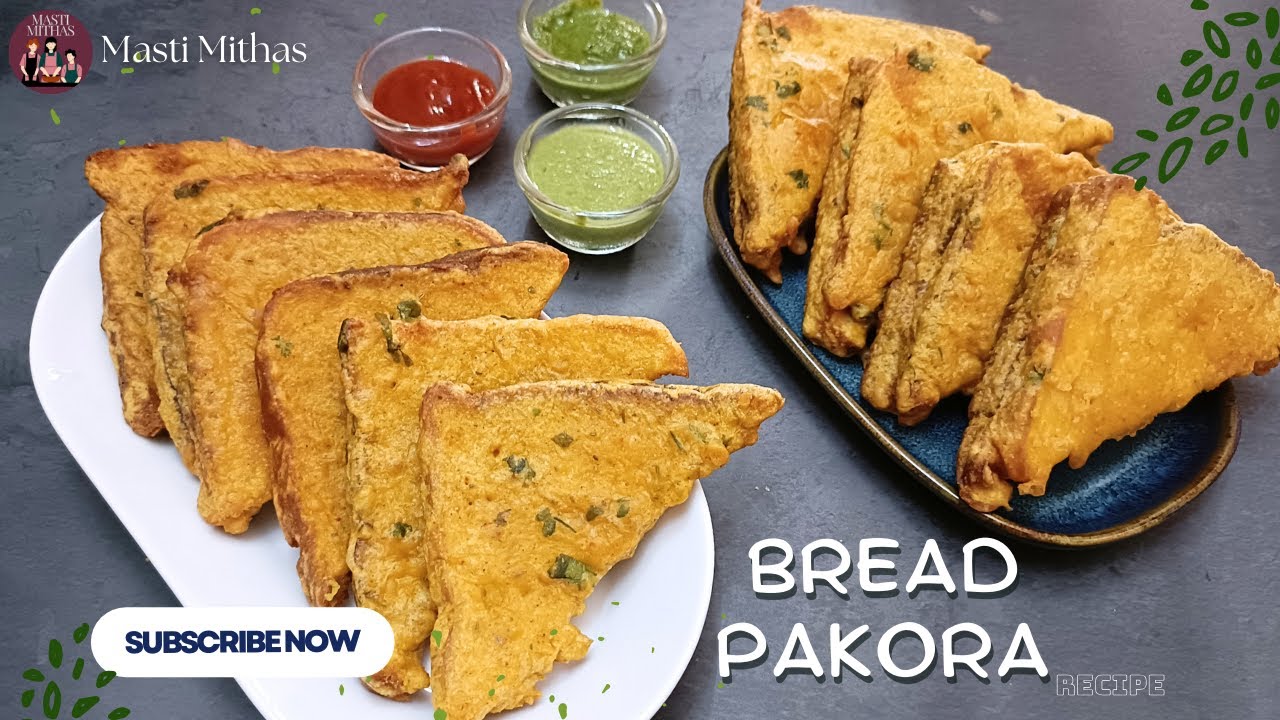 Bread Pakora Recipe | Stuffed & Plain Bread Pakoda (2 ways) | How to ...