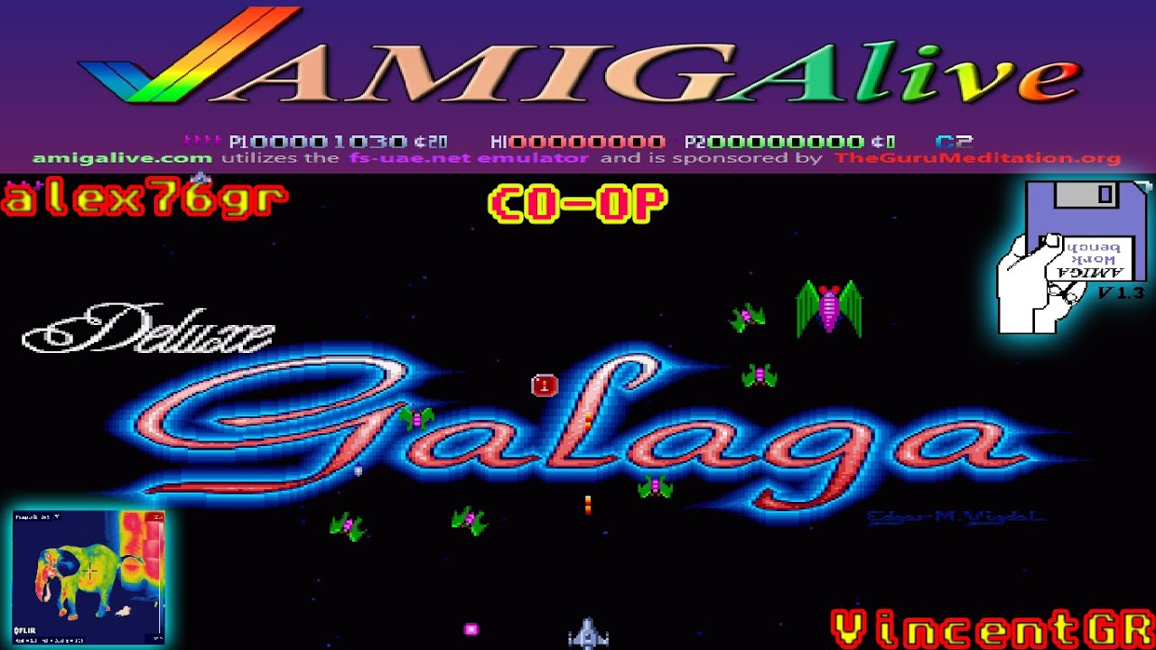 AmigaLive #10 - Deluxe Galaga Co Op Gameplay - YouTube