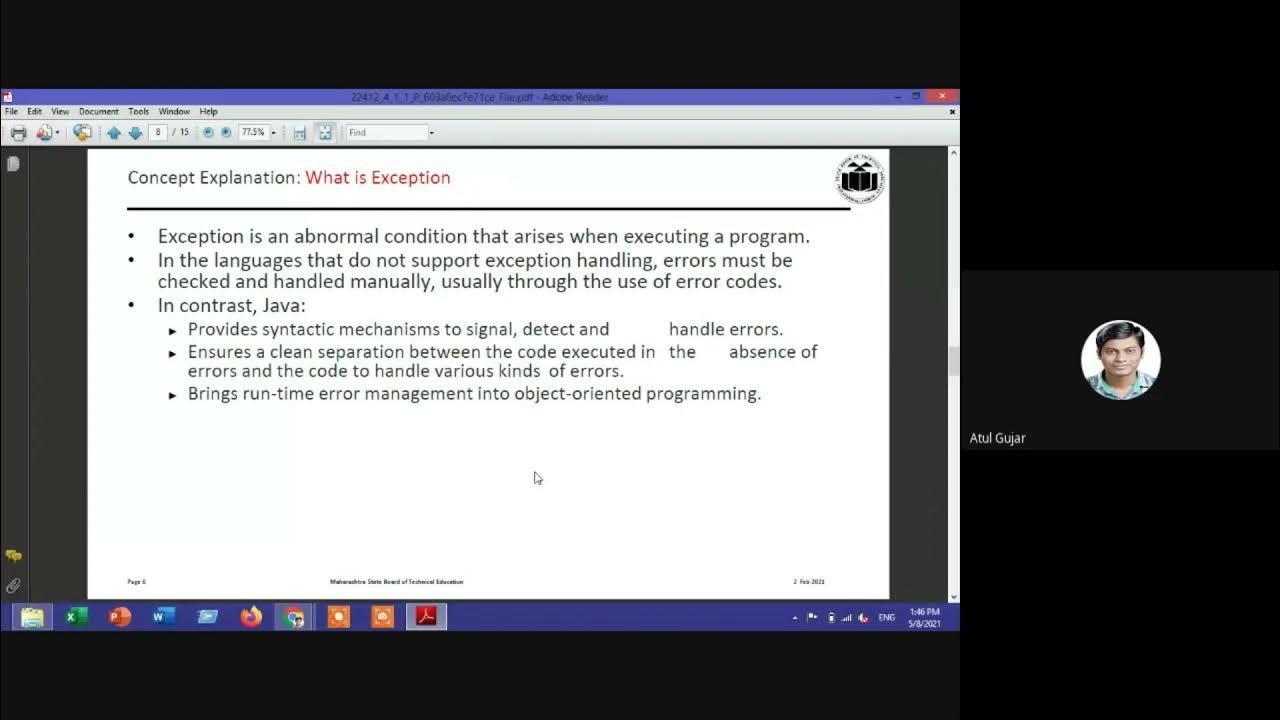 lecture 14 - Exception Handling, Types of Exception, Exceptions vs Errors - YouTube