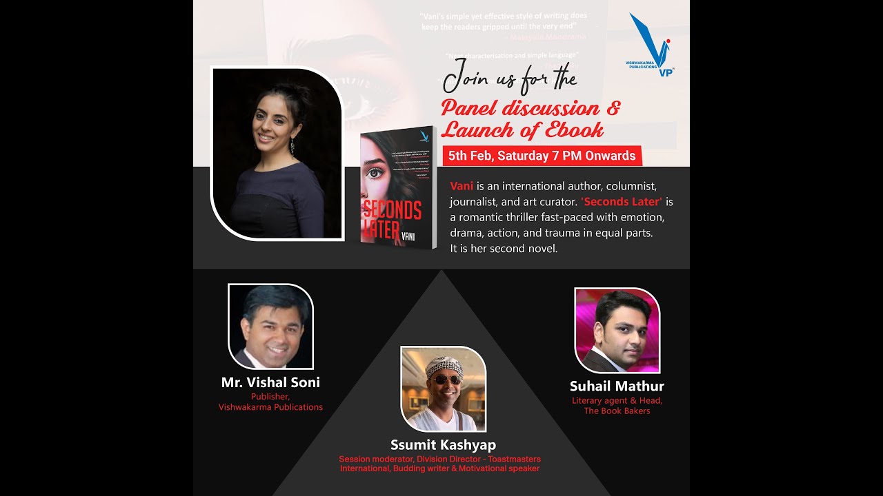 Seconds Later Ebook Launch| Ft. Vani (Author), Suhail Mathur (Lit Agent ...