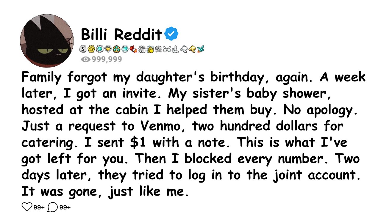 Family forgot my daughter's birthday, again.A week later, I got an ...