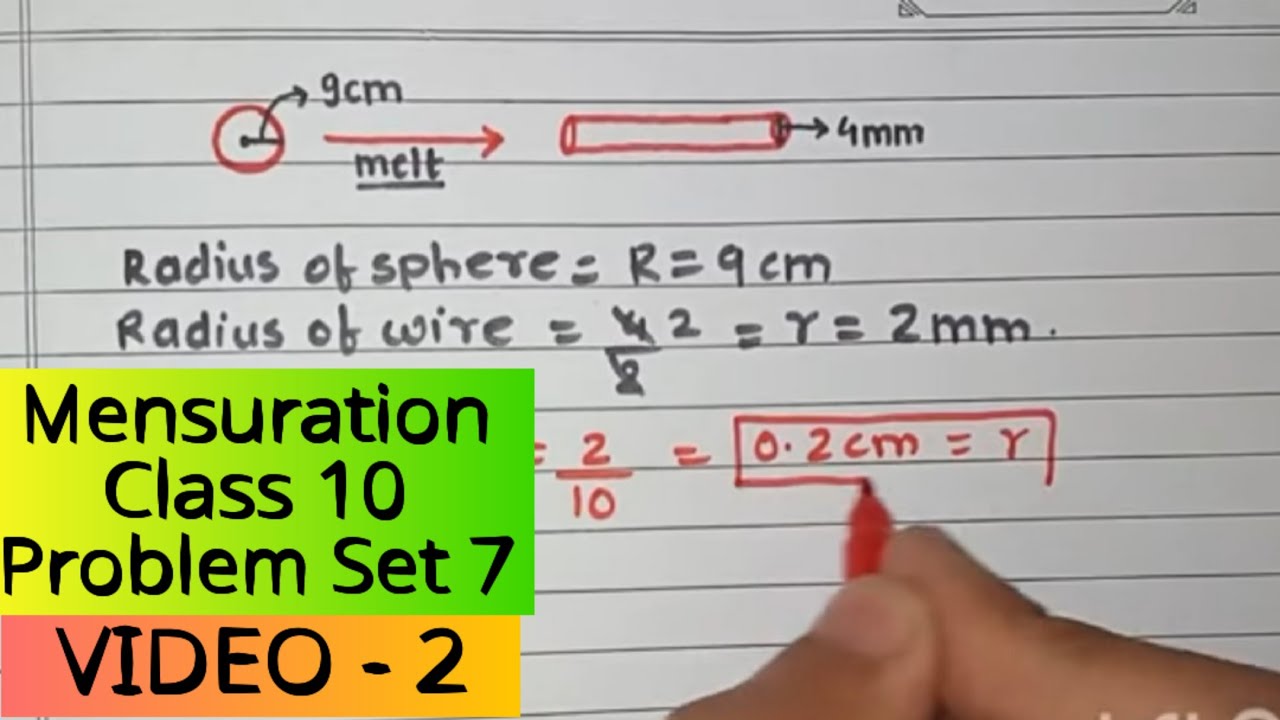 Problem Set 7 Geometry 10th Mensuration Class10 Maths2 video-2 Question ...