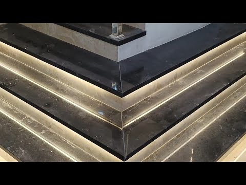 led stone stairs.. installation - YouTube