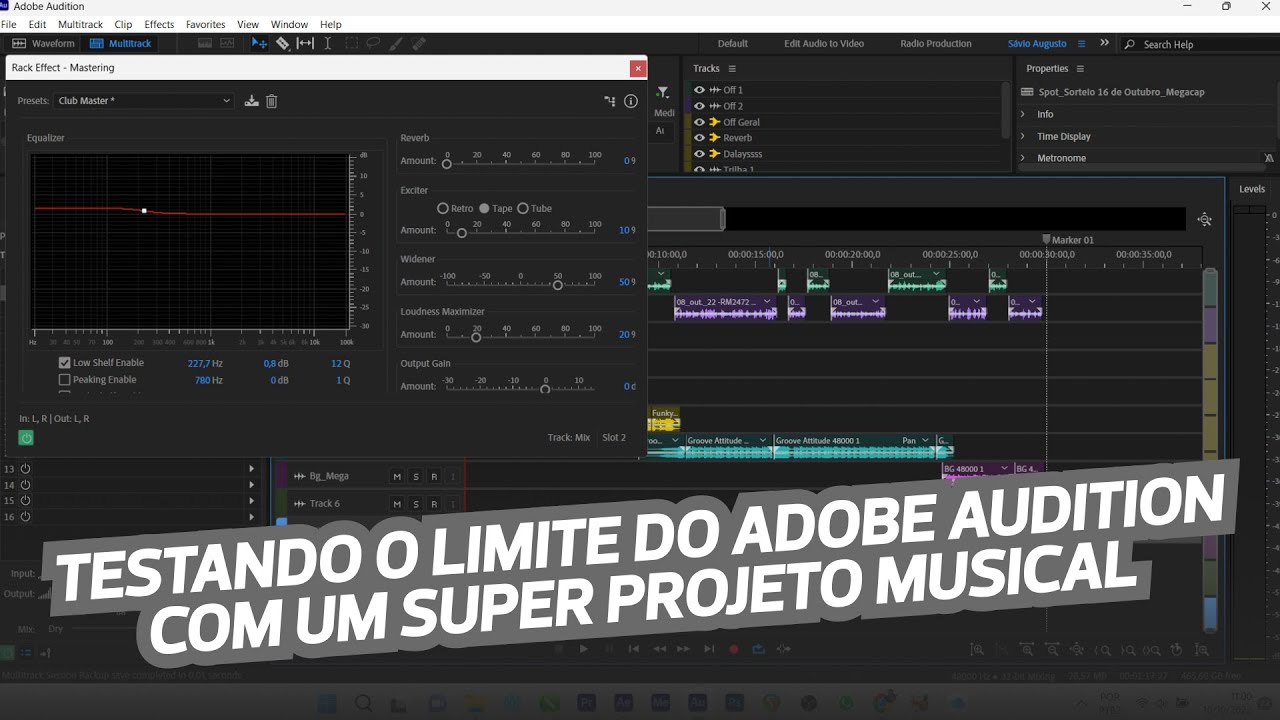 Testando o limite do Adobe Audition em uma Produção musical - YouTube