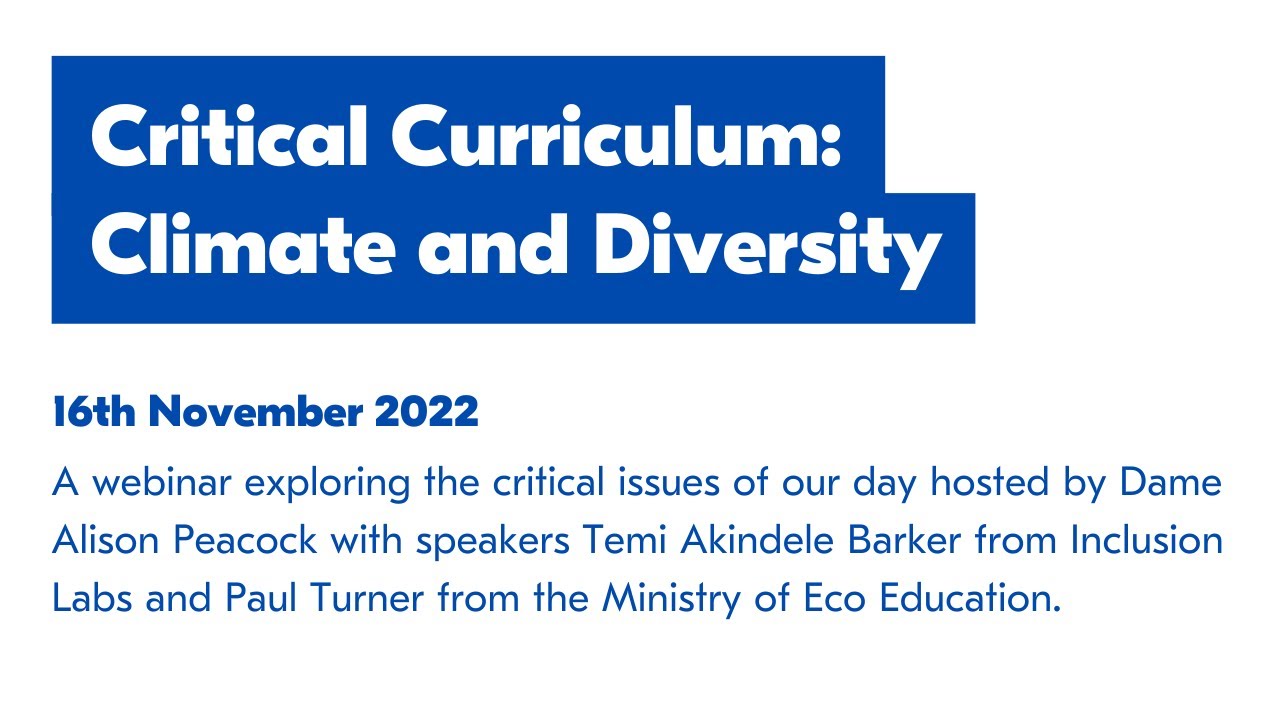 Critical Curriculum: Climate and Diversity Webinar - YouTube