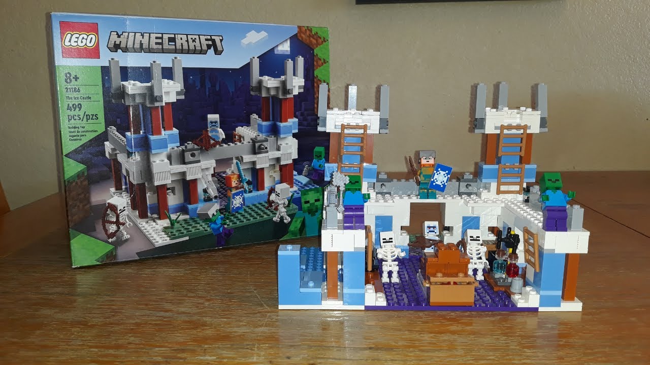 Lego Minecraft Ice Castle Build - YouTube