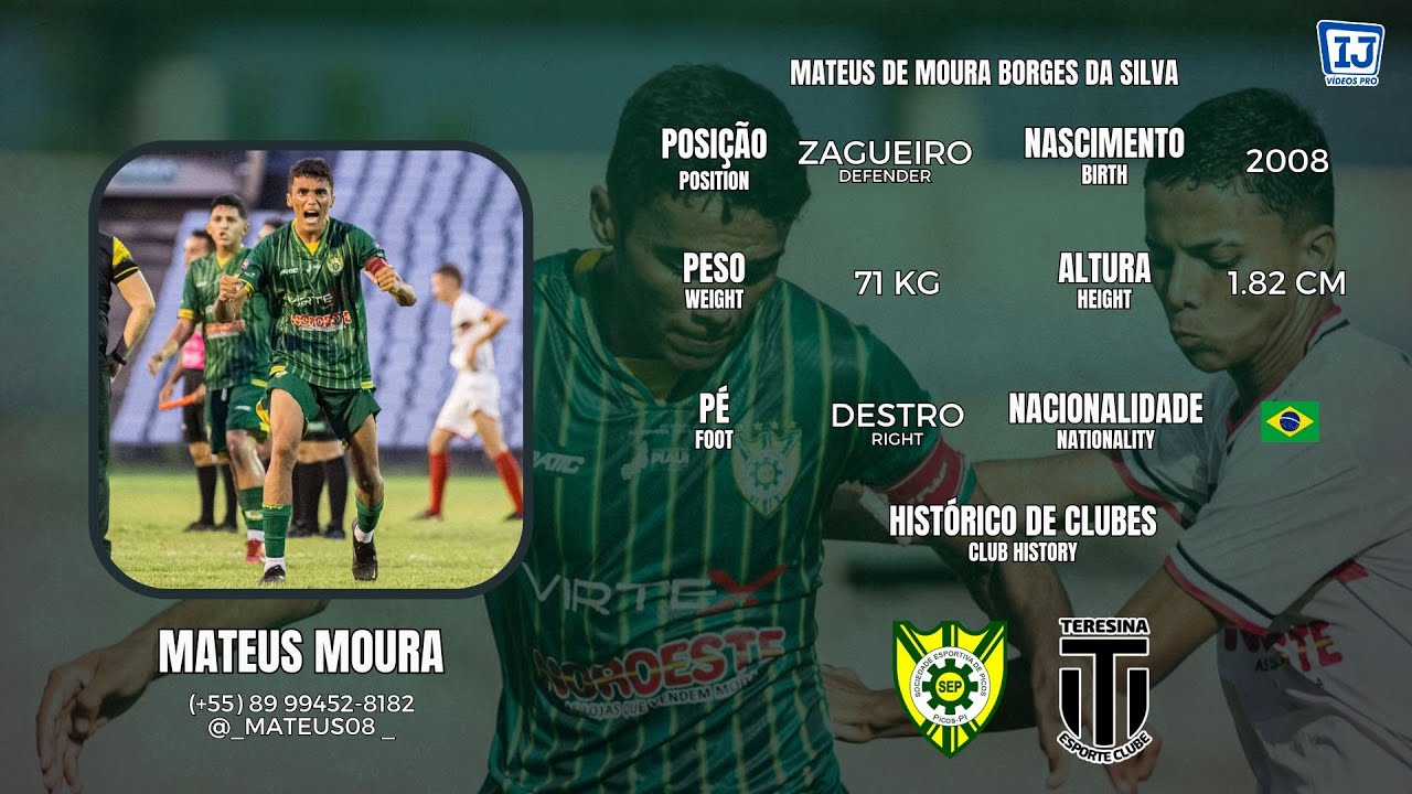 MATEUS MOURA - ZAGUEIRO / DEFENDER - TEMPORADA 2024 - YouTube