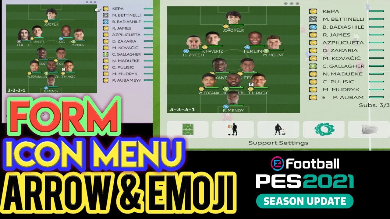 PES 2021 UPDATE FORM ARROW ICONS & EMOJI 2023 - YouTube