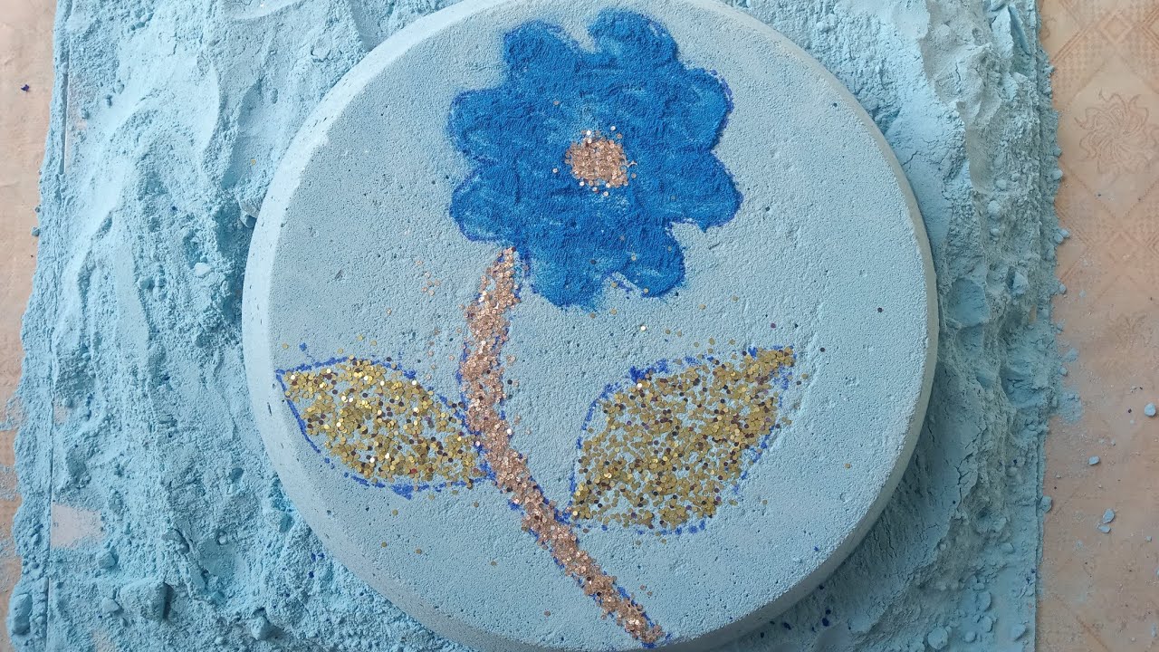 Stone powder flower crushing💙 - YouTube